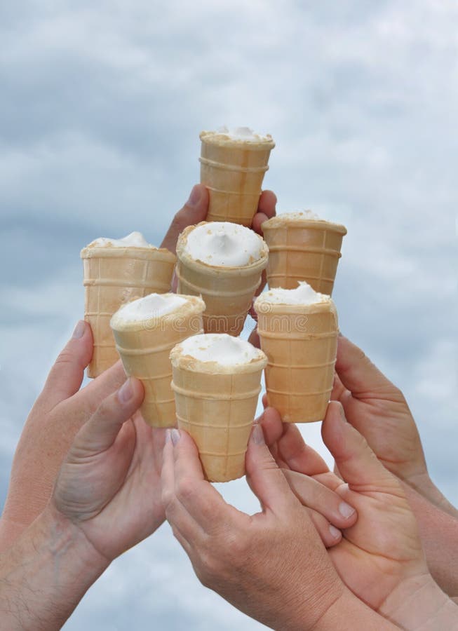 Hands hold ice-cream stock image. Image of rest, dessert - 25803583
