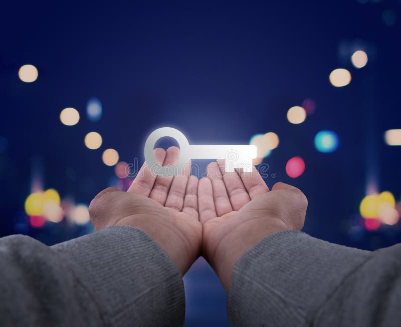 Hands hold a key stock photo. Image of advertising, house - 85774544