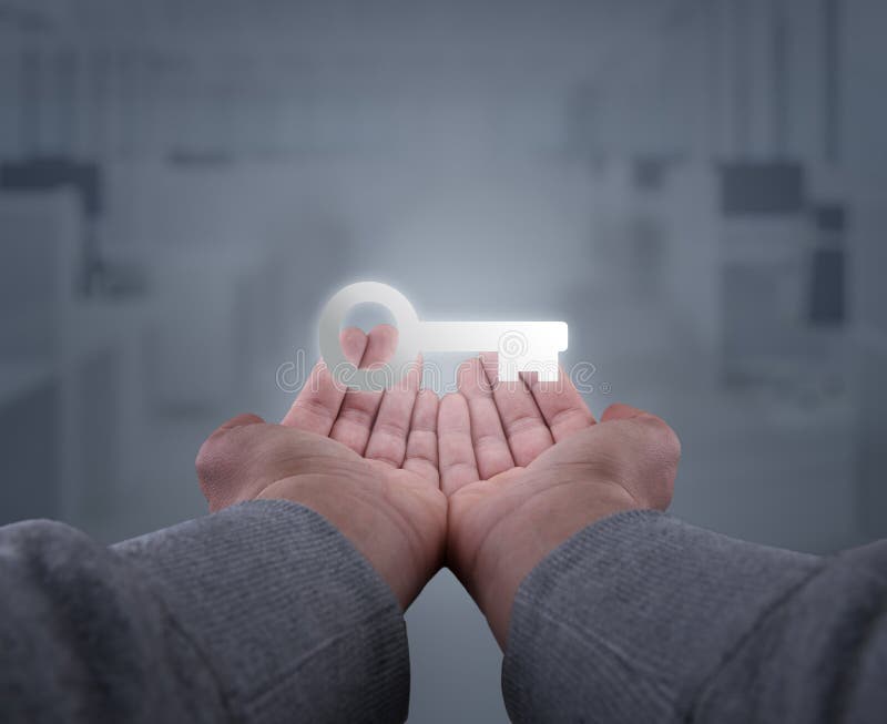 Hands hold a key stock photo. Image of hands, model, abstract - 85774952