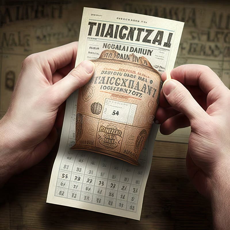 Hands Hold a Lottery Ticket. Stock Illustration - Illustration of ...