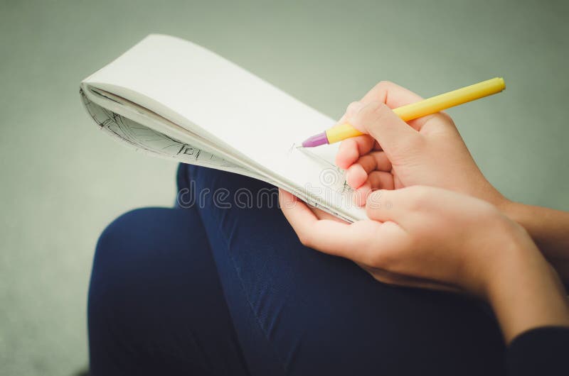 Hands Hold Pen and Notepad. Stock Image - Image of letter, inspiration ...