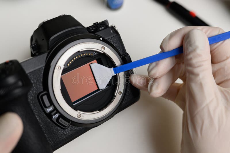 Hands Hold a Professional Mop and Clean the Matrix from Dust and Dirt ...