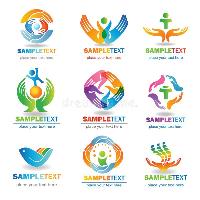 Hands hold and protect stock vector. Illustration of color - 49952721