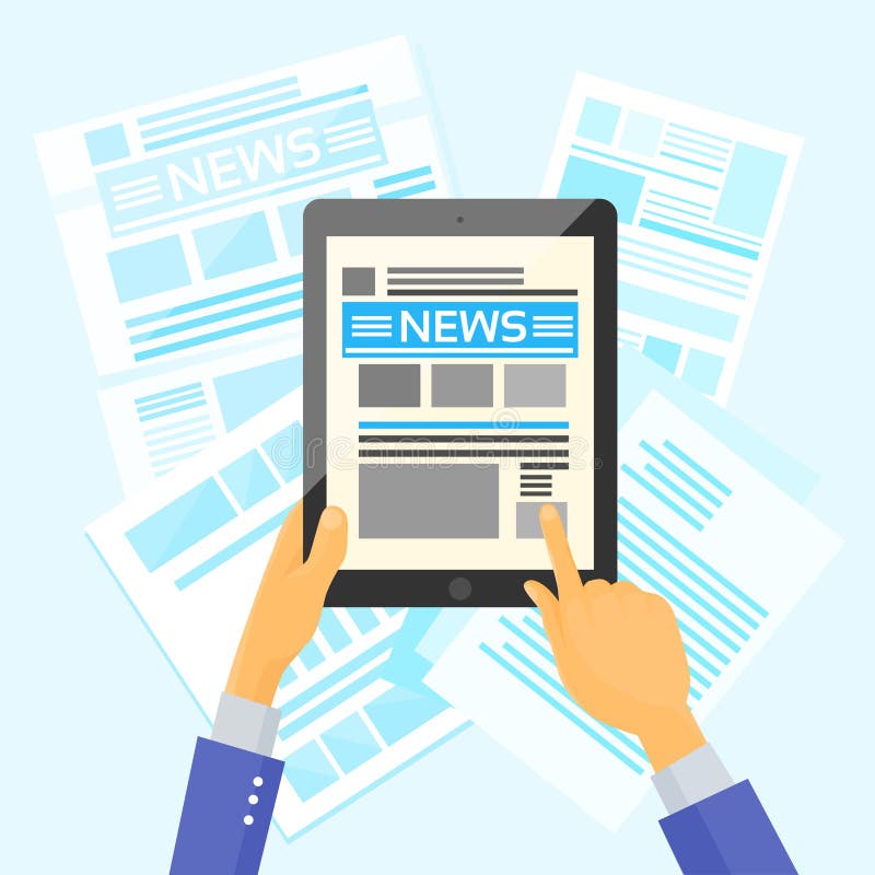 Tablet Pad News stock illustration. Illustration of paper - 22964363