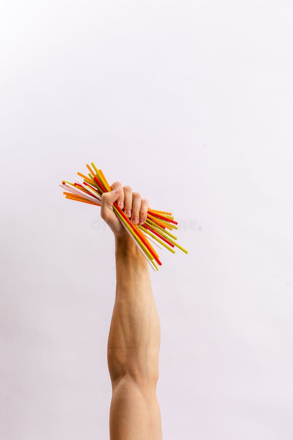 Hands Hold Trash on a Light Background. the Concept of Separate Trash ...