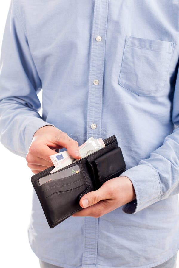 Hands Hold Wallet with Money Isolated Stock Photo - Image of hold ...