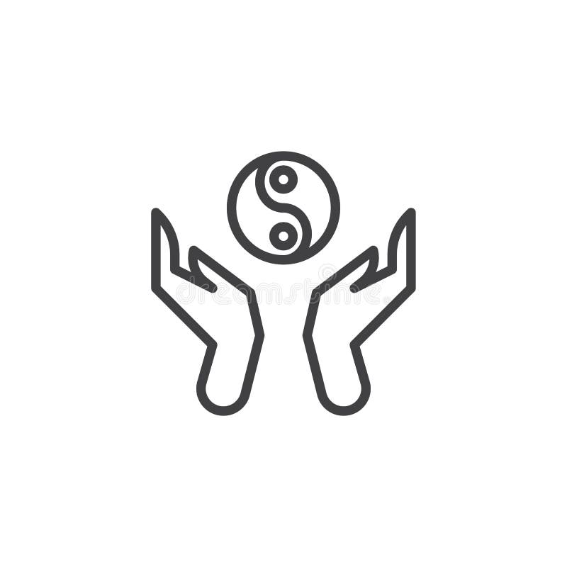 Yin and Yang Line Icon, Outline Vector Sign, Linear Style Pictogram ... Yin and Yang Line Icon, Outline Vector Sign, Linear Style Pictogram ...
