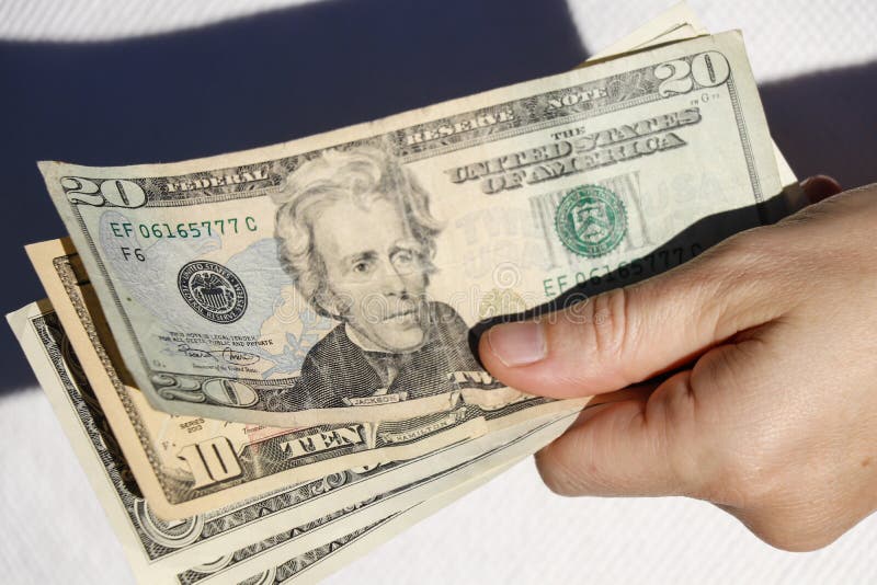 Hands Holding American Cash Stock Photo - Image of exchange, debt ...