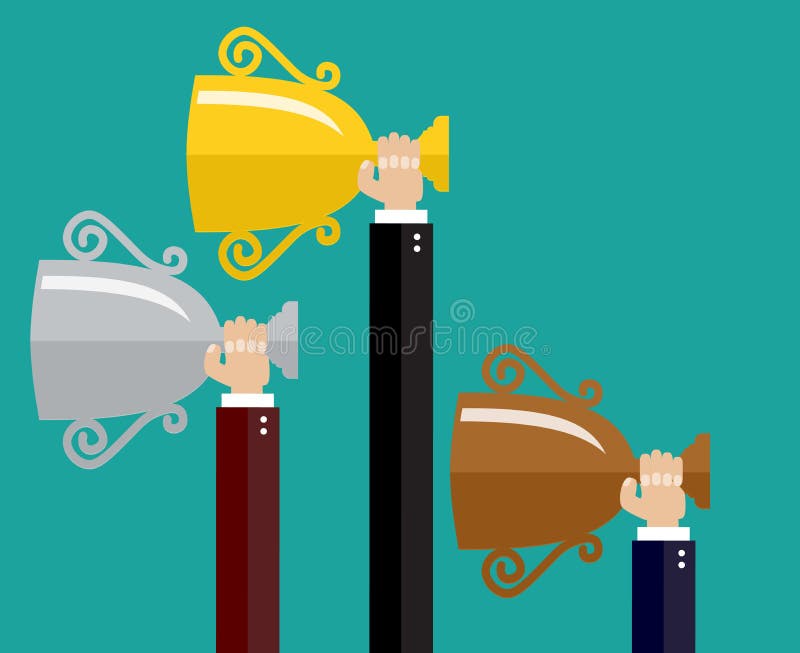 Hands holding award stock vector. Illustration of design - 59998968