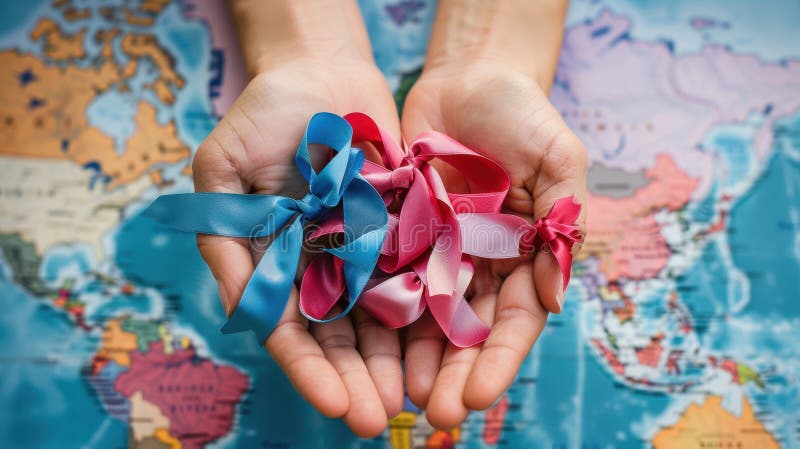 Hands Holding Awareness Ribbons. AI Generated Stock Photo - Image of ...