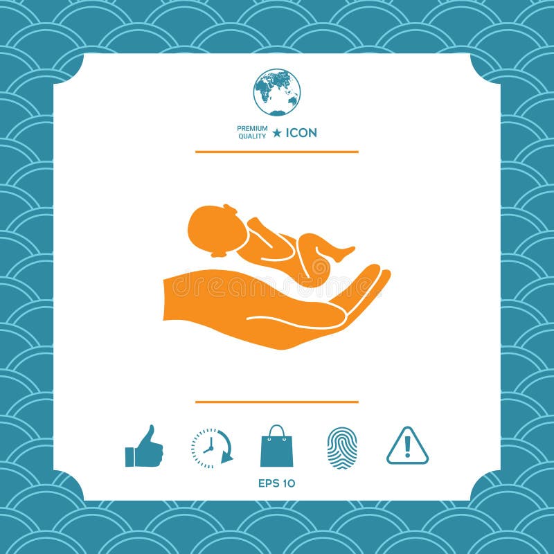 Hands Holding Baby, Protect Stock Vector - Illustration of finger ...