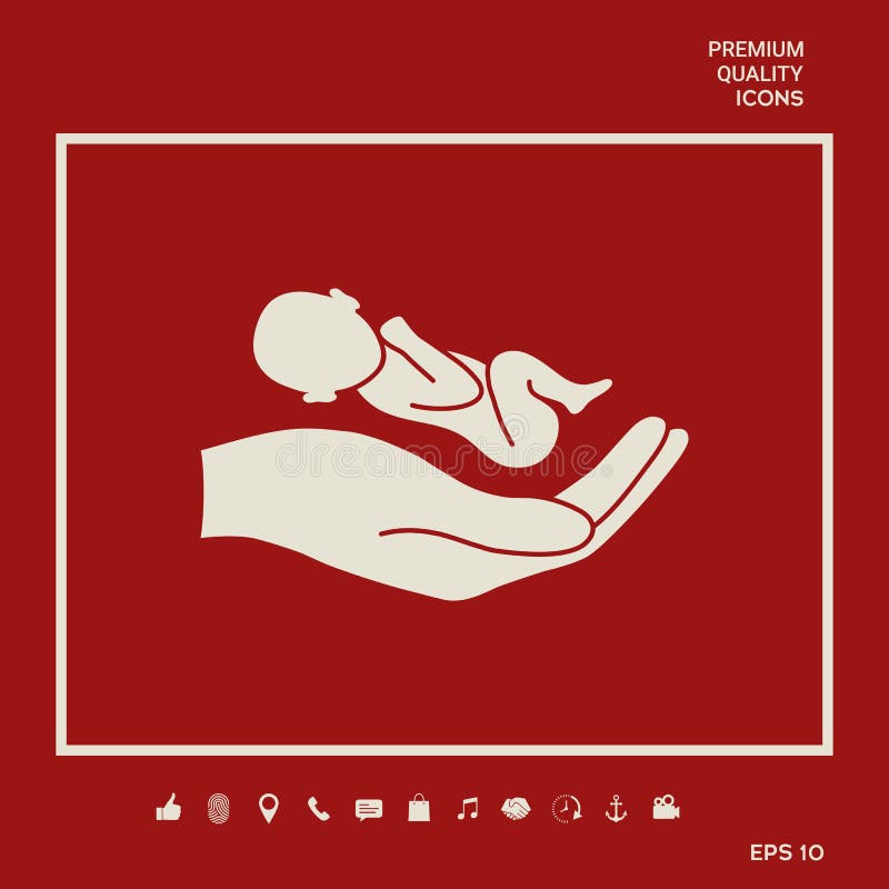 Hands Holding Baby, Protect. Graphic Elements for Your Design Stock ...