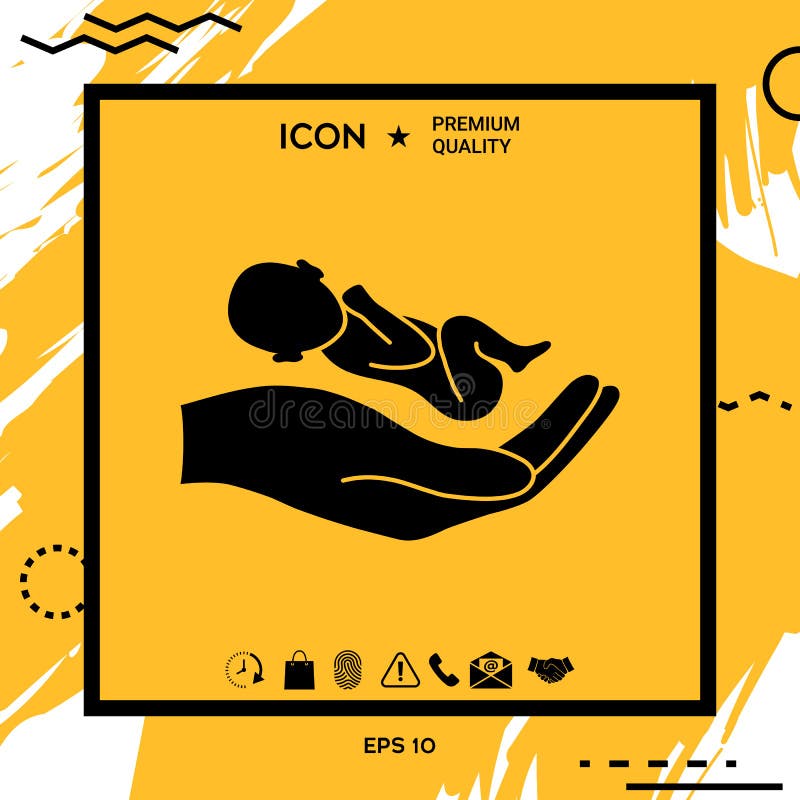 Hands Holding Baby, Protect Stock Vector - Illustration of drawing ...