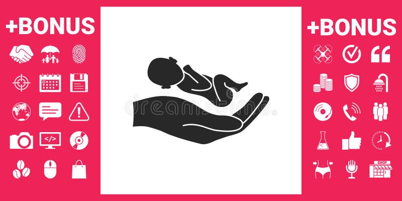 Hands Holding Baby, Protect Stock Vector - Illustration of symbol, born ...