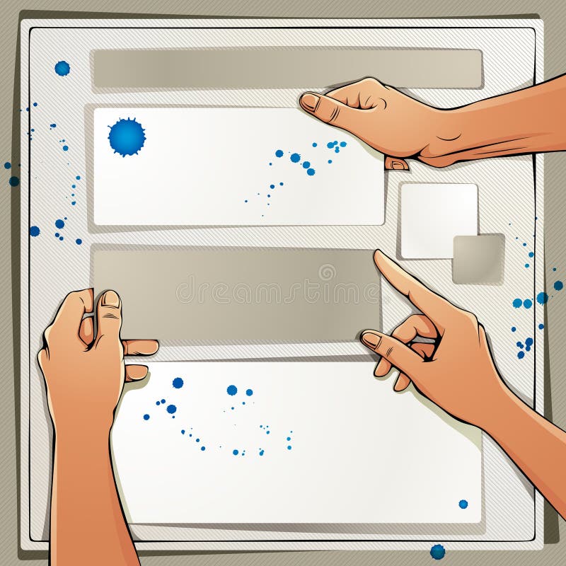 Hands holding banners. stock vector. Illustration of poster - 22312189