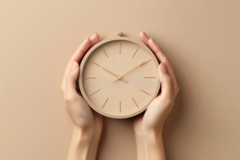 Hands Holding Clock. Ai Generated Stock Image - Image of alarm, clock ...