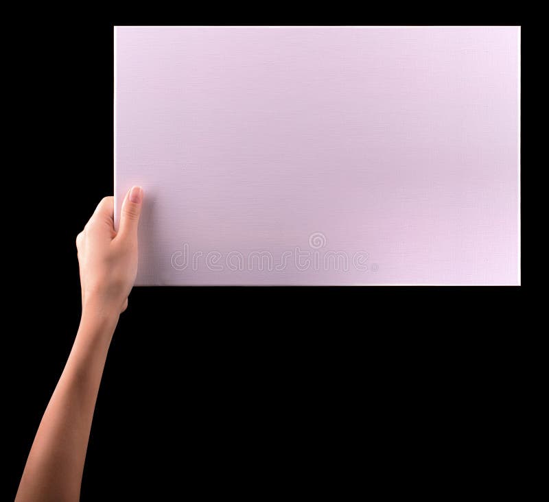 Hands Holding Big Blank Paper Banner Stock Image - Image of concept ...