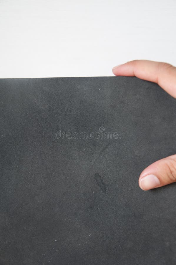 Hands Holding Black Empty Pad Stock Photo - Image of business, copy ...