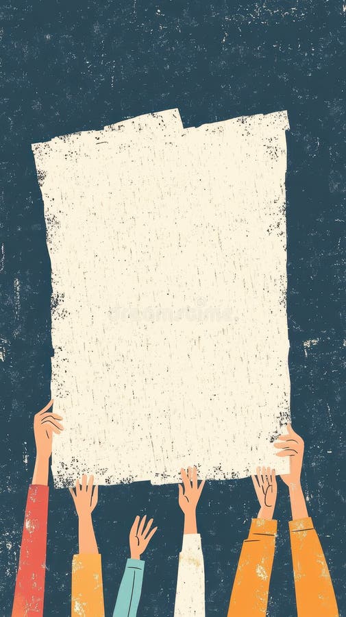 Hands Holding a Blank Sheet of Paper in the Air Stock Photo - Image of ...