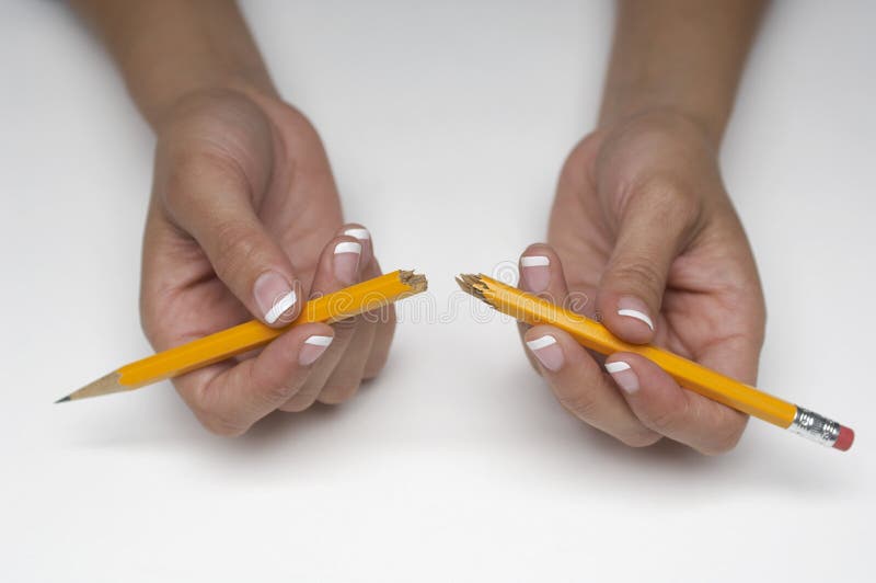Broken pencil stock photo. Image of hand, education, blie - 609274
