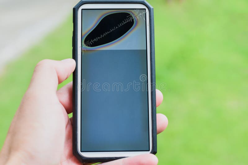 Hands Holding Broken Screen and Dead Pixels Mobile Smartphone , Cracked ...