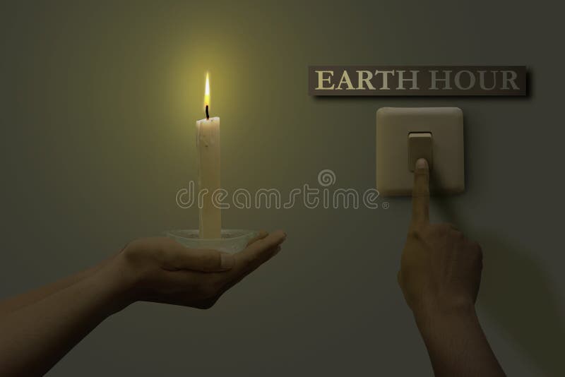 Hands Holding Candles for Earth Hour Stock Image - Image of hand ...