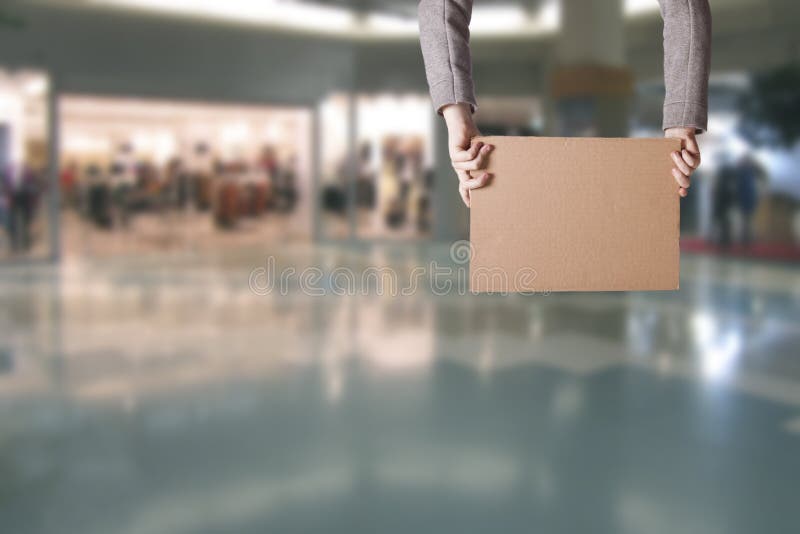 Hands Holding the Cardboard Stock Image - Image of cardboard, copyspace ...
