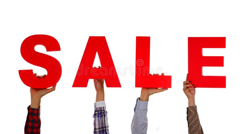 Hands Holding a Cards with the Word Sale Stock Photo - Image of ...