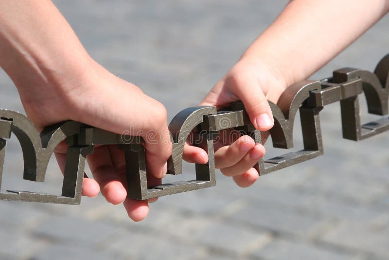 Hands holding a chain stock photo. Image of lock, safety - 6291530