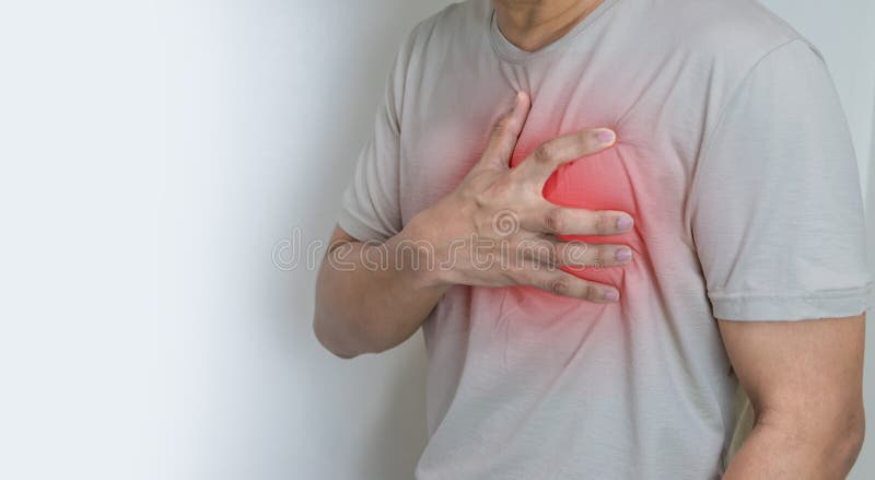 Hands Holding Chest Symptom Heart Attack Disease Stock Photo - Image of ...