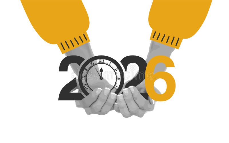 Hands Holding a Clock and the Year 2026 As Time Signifies New ...