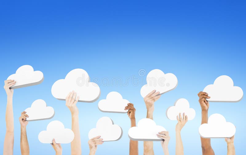 Holding a cloud stock photo. Image of computing, professional - 40892596