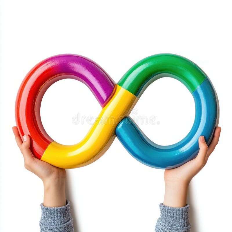 Hands Holding a Colorful Infinity Symbol Stock Illustration ...