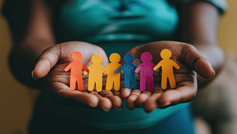 Colorful Unity in Hands stock illustration. Illustration of ...