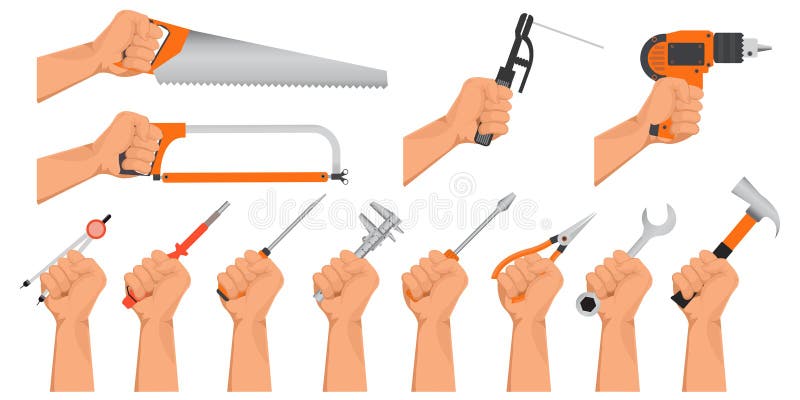 Hands Holding Tools Stock Illustrations – 1,329 Hands Holding Tools ...