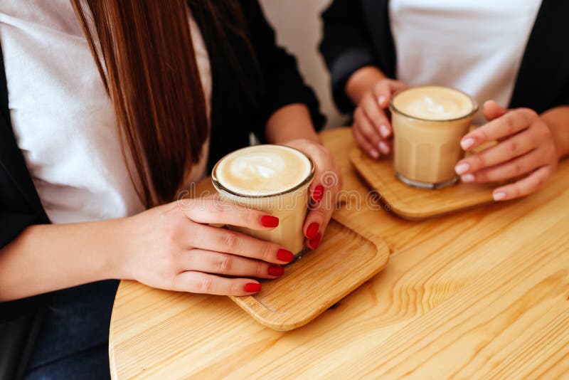 Hands Holding Cup of Coffee in Coffee Shop Stock Image - Image of ...