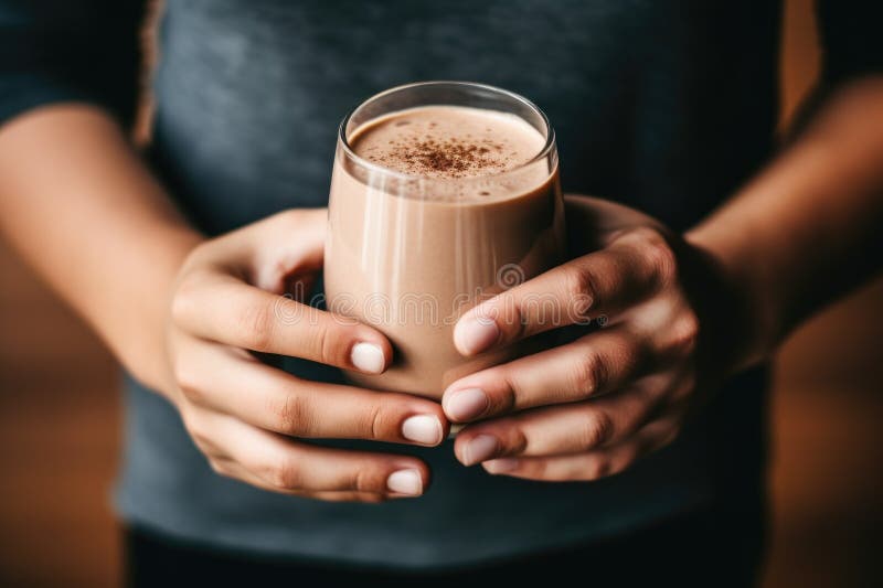 Hands Holding a Deliciously Frothy Coffee Shake Stock Photo - Image of ...