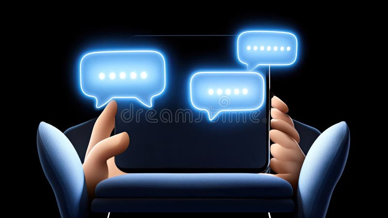 Smartphone Chat Bubbles stock illustration. Illustration of response ...