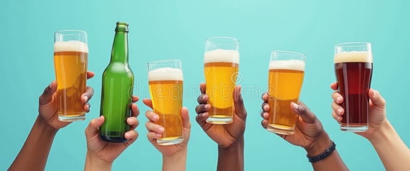 Hands Holding Different Beers Stock Photo - Image of beer, generated ...