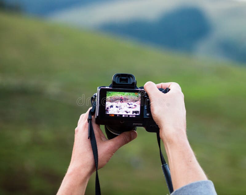 Hands Holding the Digital Photo Camera Stock Image - Image of film ...