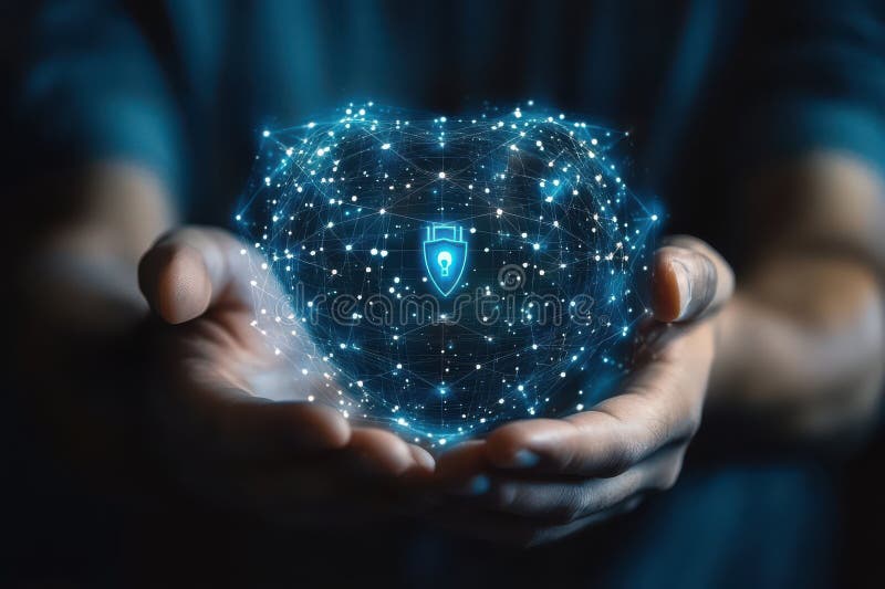 Hands Holding Digital Security Network Global Protection Data Safety ...