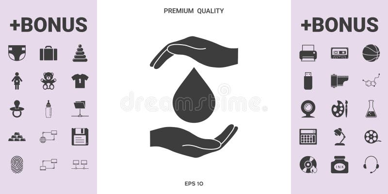 Hands Holding Drop - Protection Icon Stock Vector - Illustration of ...
