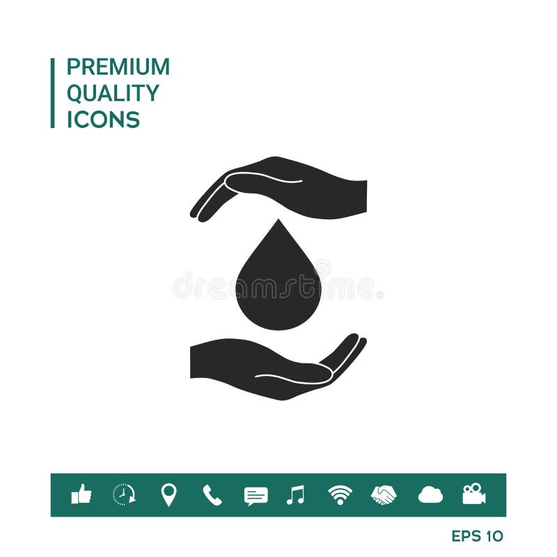 Hands Holding Drop - Protection Icon Stock Vector - Illustration of ...