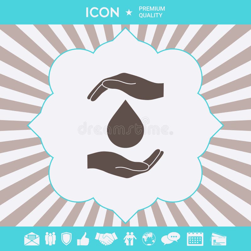 Hands Holding Drop - Protection Icon. Graphic Elements for Your Design ...