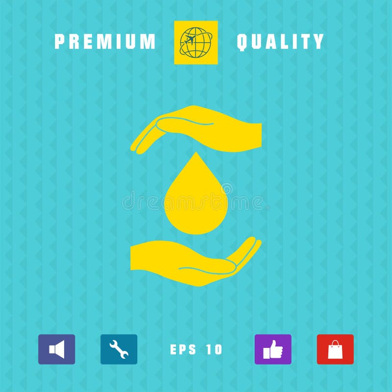 Hands Holding Drop - Protection Icon. Graphic Elements for Your Design ...