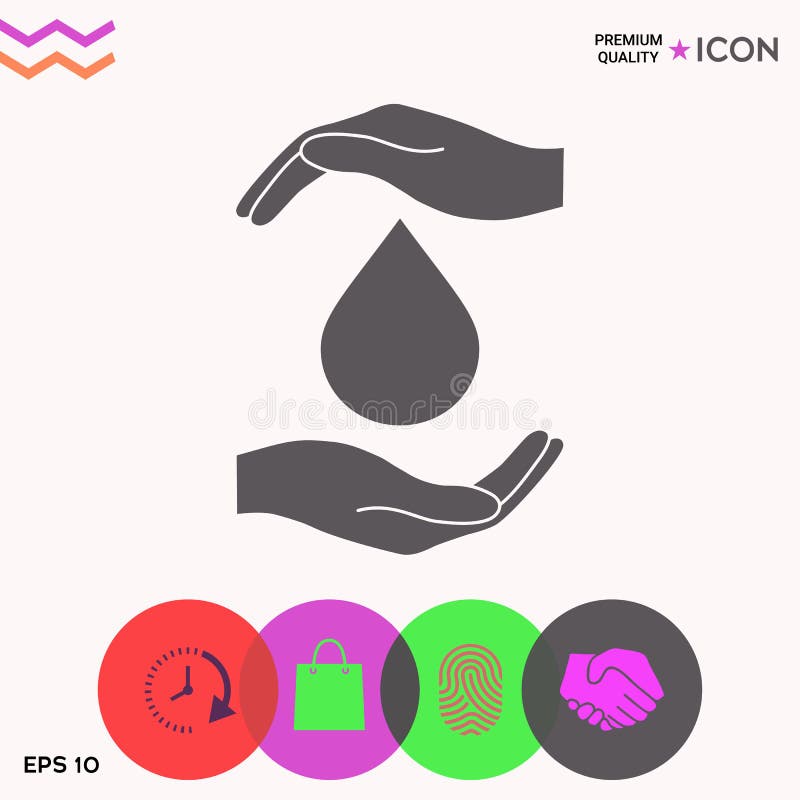 Hands Holding Drop - Protection Icon Stock Vector - Illustration of ...