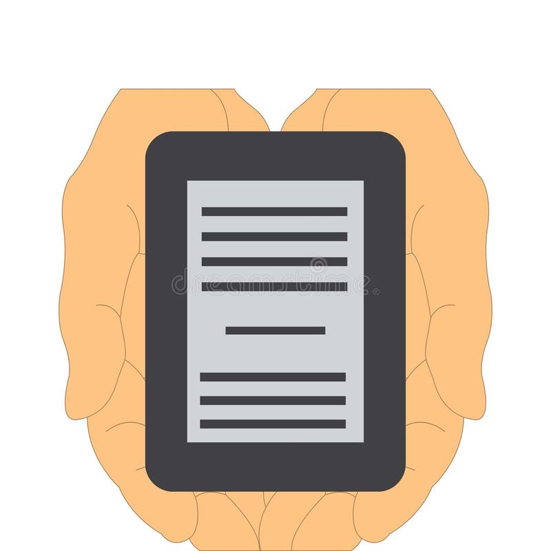 Hands Holding an E-reader Device for E-books Stock Vector - Illustration of vector, book: 322904961