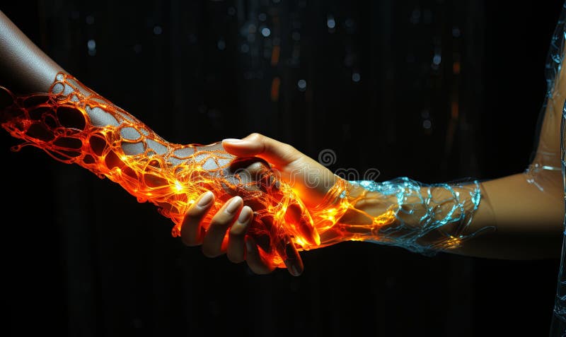 Hands Holding Each Other in Flames Stock Image - Image of burning ...