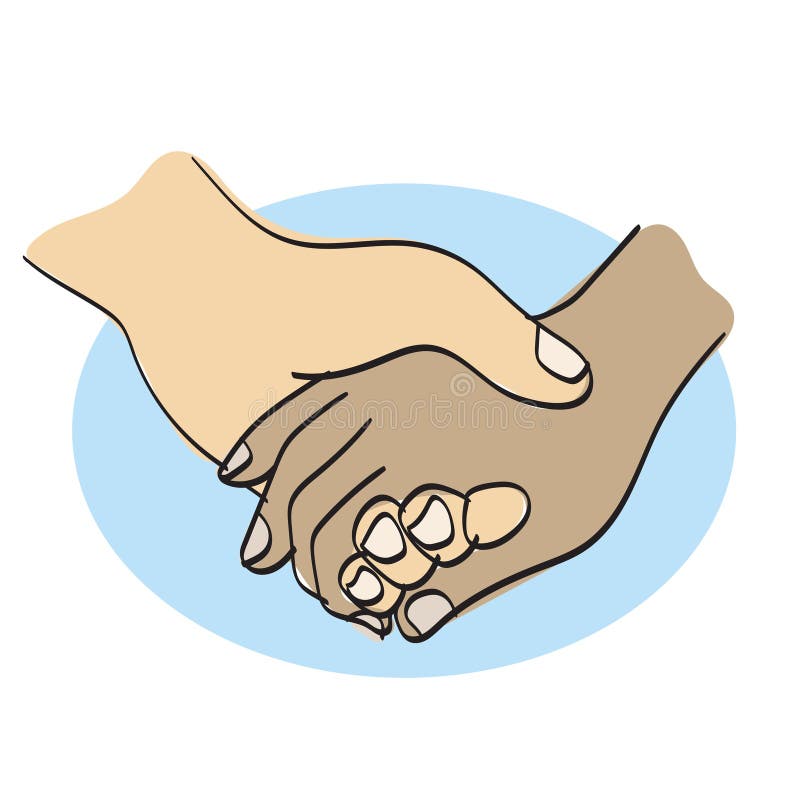 Hands Holding Each Other Illustration Vector Hand Drawn Isolated on ...