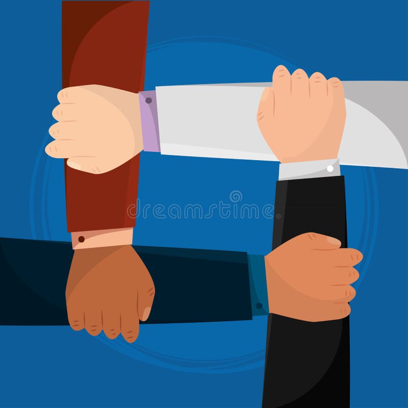 Hands Holding Each Other Teamwork Concept Vector Stock Vector ...